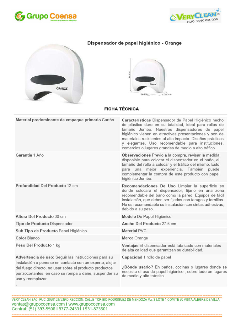 ficha tecnica ph - orange | PDF | Papel