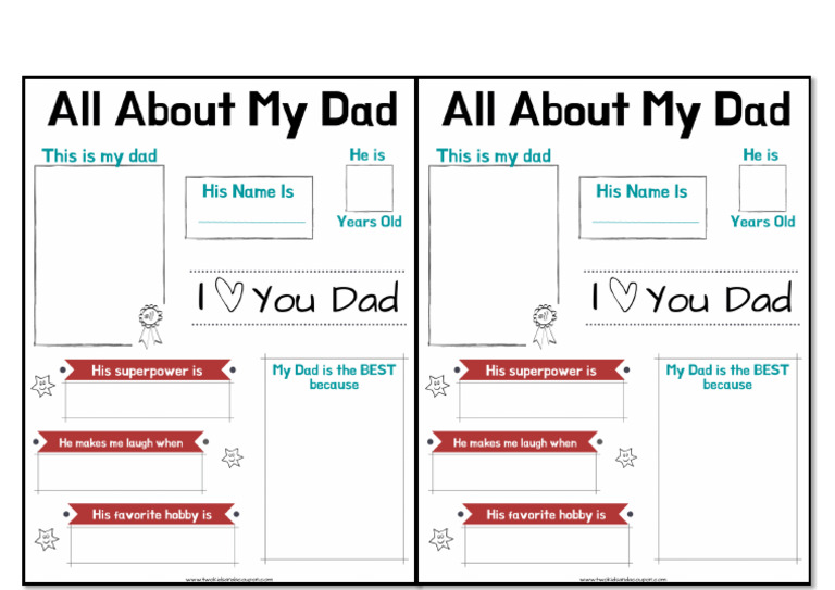 All About My Dad Worksheet | PDF