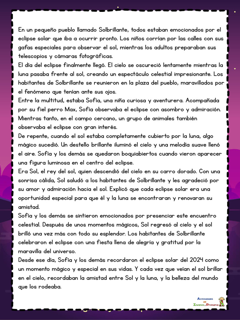 ALEX - COMPRENSIÓN LECTORA DEL ECLIPSE | PDF | Derechos de autor ...