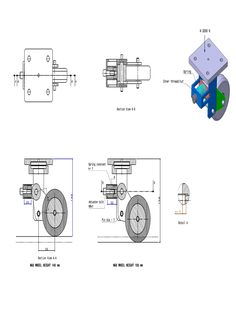 _Height Adjustable Caster Drawing | PDF
