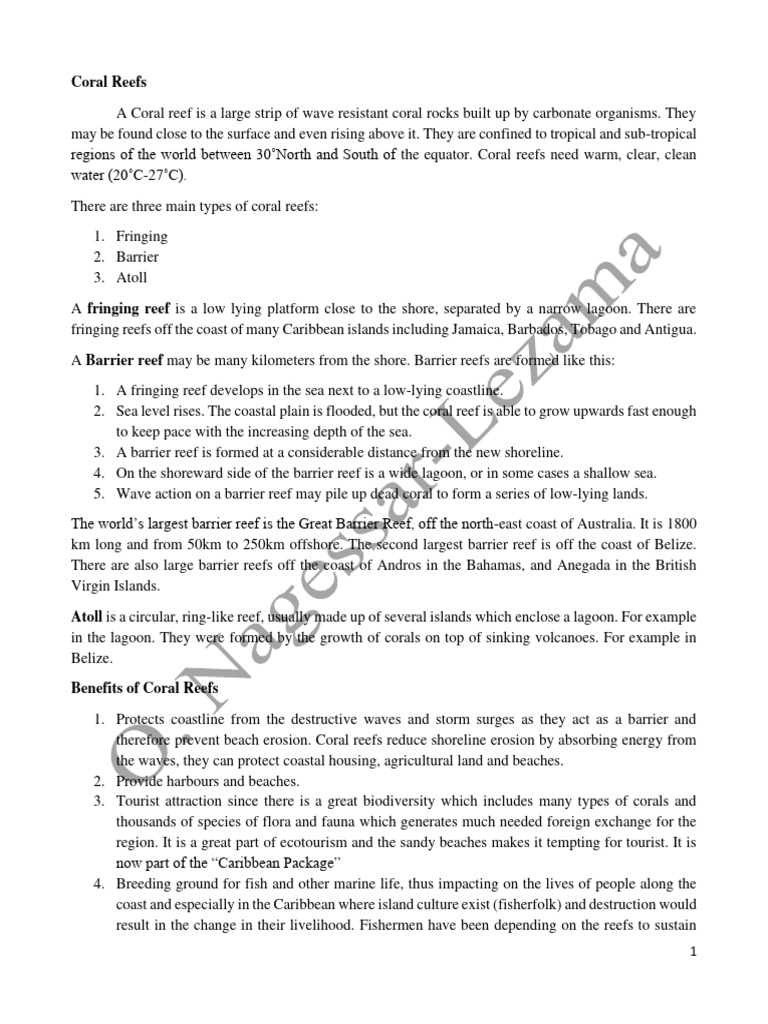 Geographical Phenomena Handout 3 | PDF | Coral Reef | Drought