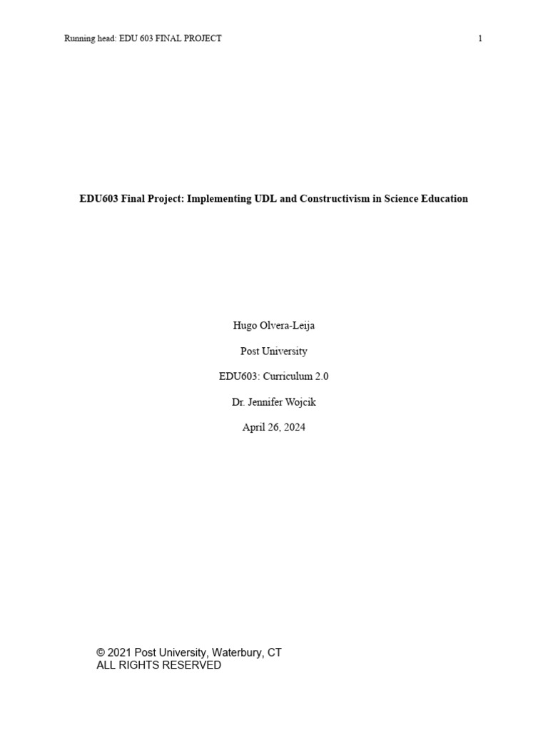 Final Project Draft | PDF | Constructivism (Philosophy Of Education) | Genetics