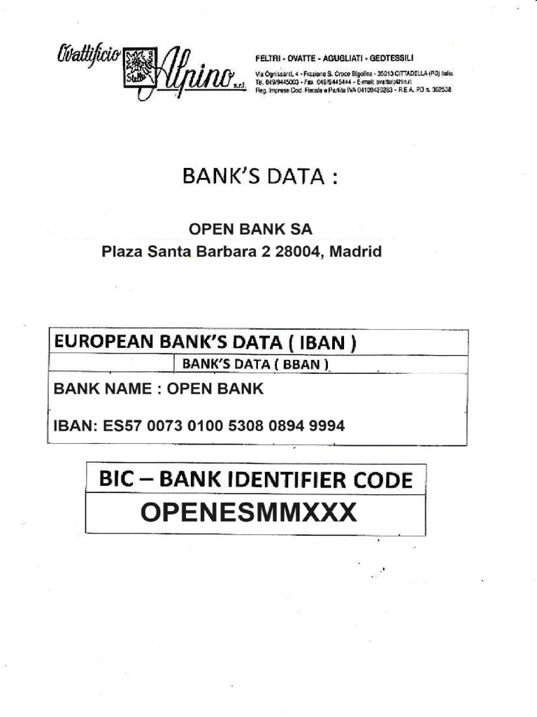 Iban SRL Inglese | PDF