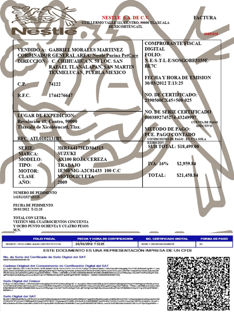 Factura Nestle | PDF