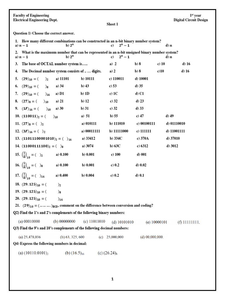 Sheet 1-3 | PDF | Numbers | Elementary Mathematics