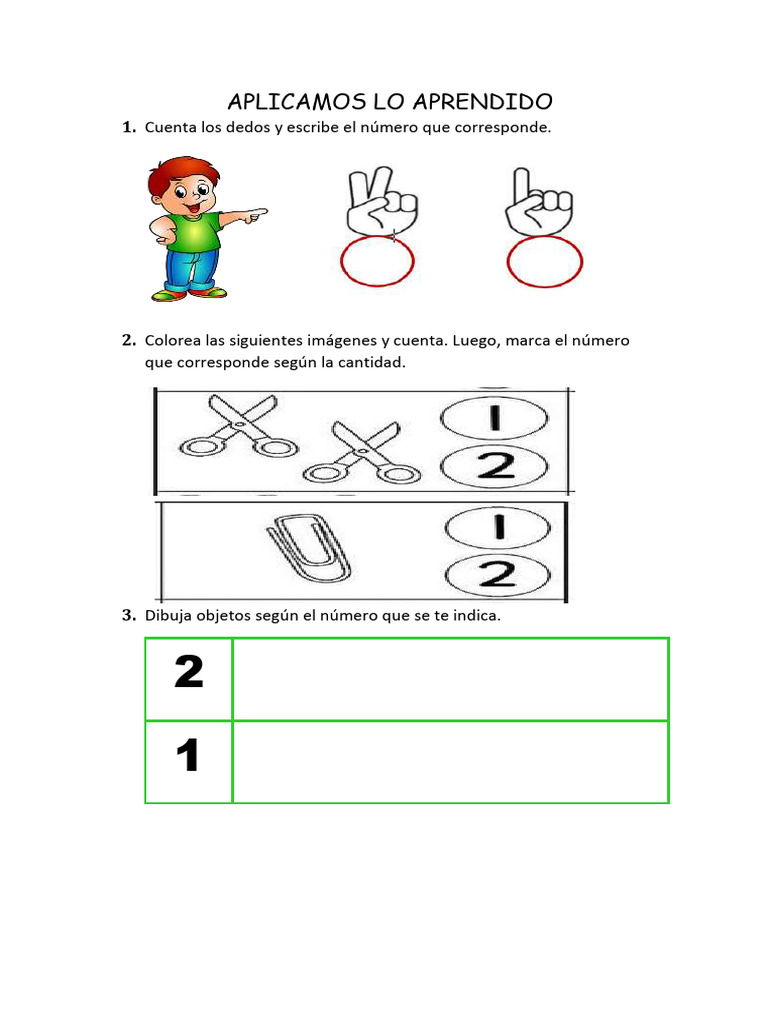 Aprendemos Los Numeros 1 Y2 | PDF | Arte