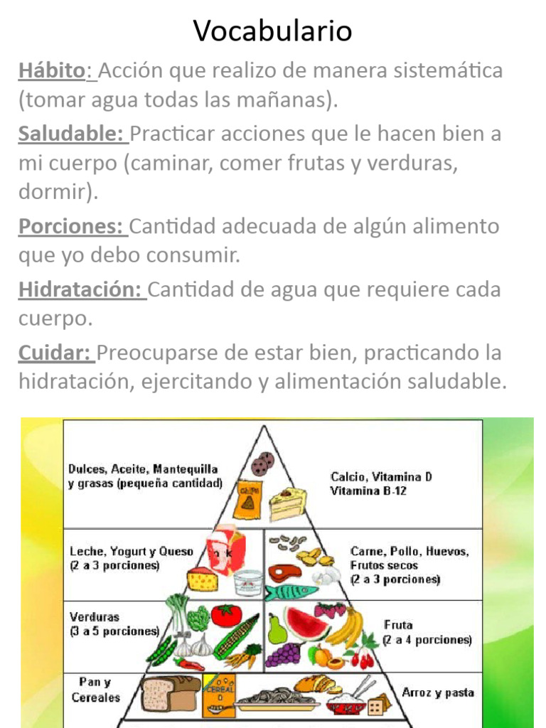 Vocabulario de Hábitos Saludables | PDF | Relaciones personales ...