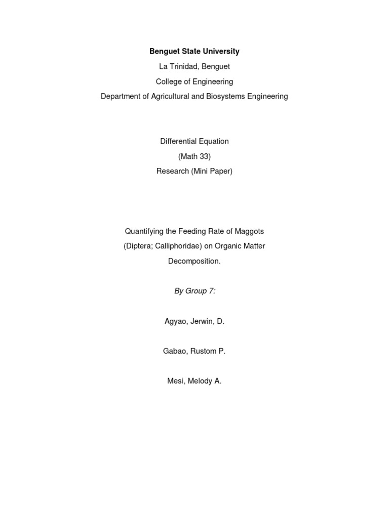 Maggots Research Mini Paper - GRP 7. UPDATED | PDF