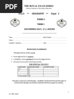 Geography - Geography Form 2 - Zeraki Achievers 2.0 - Question Paper ...