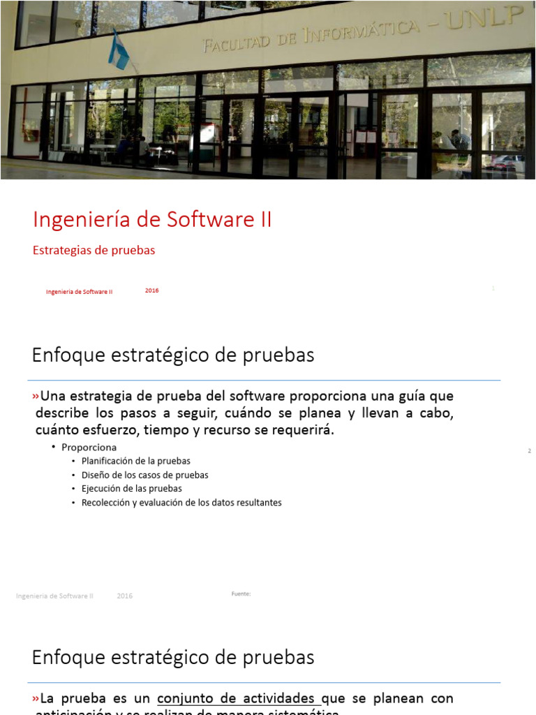 Ing II 2016 Clase 8 Prueba 1 | PDF | Software | Ingeniería de software