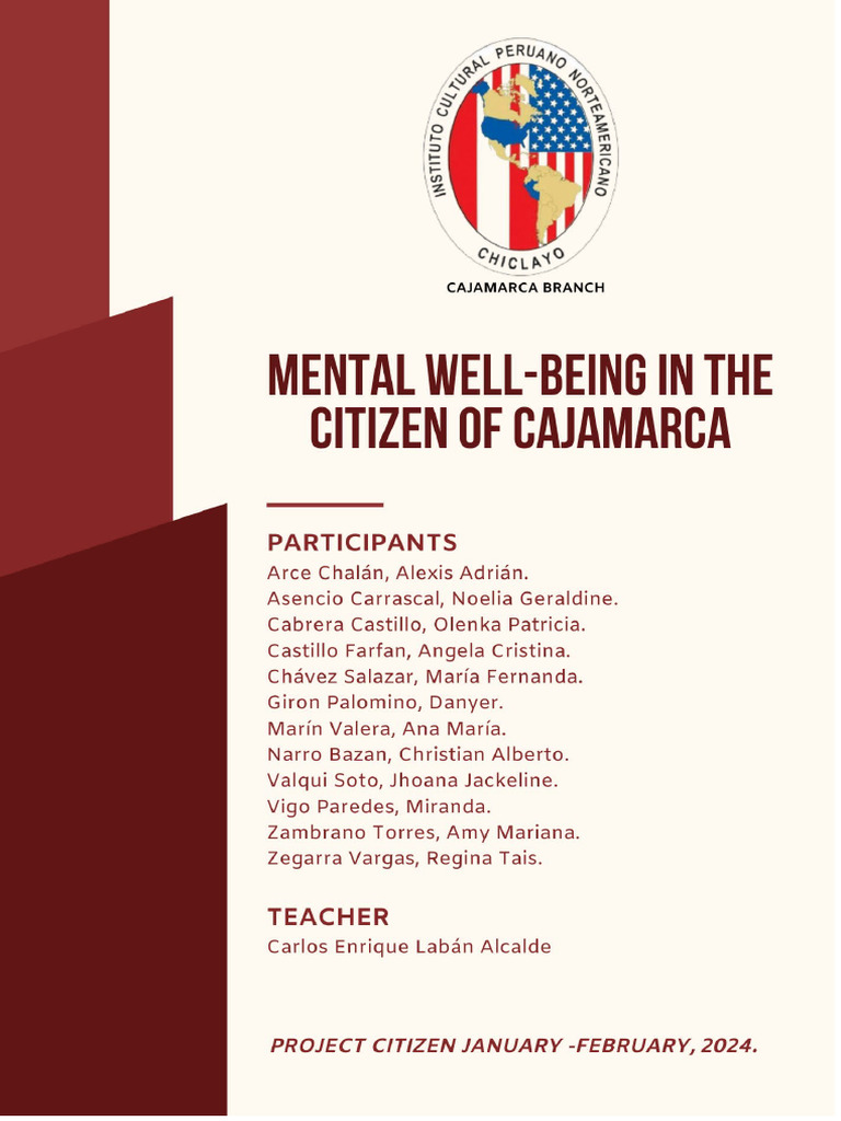 MENTAL WELL - BEING (Project Citizen) | PDF | Mental Health ...
