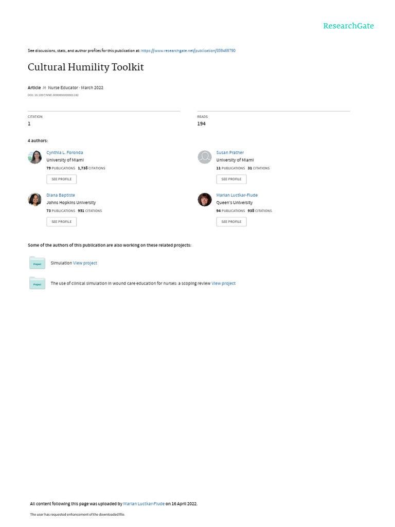 Cultural Humility Toolkit for Nurses | PDF | Health Equity | Nursing
