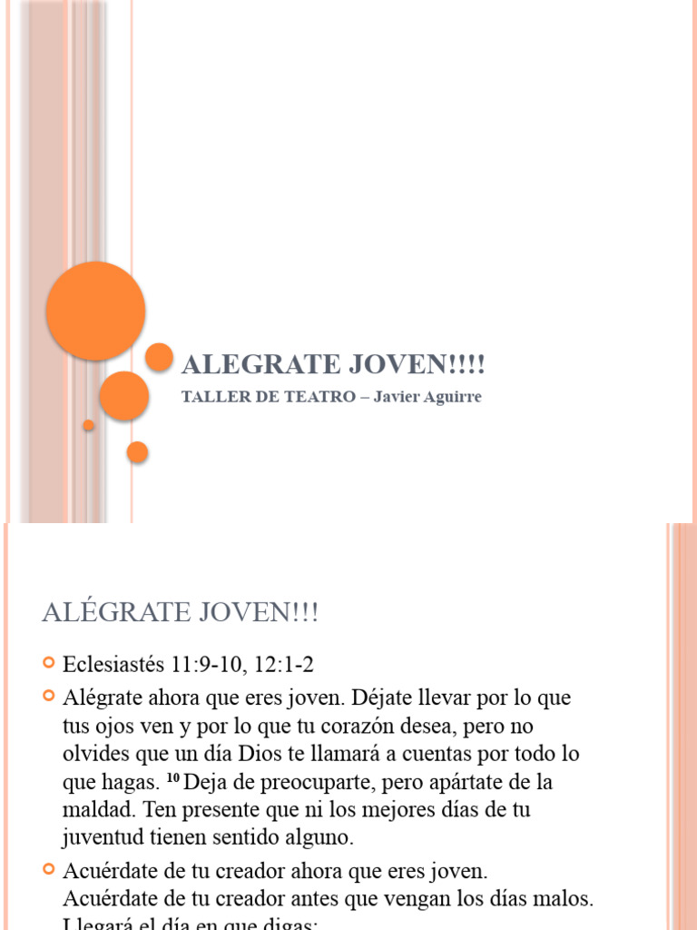 Alégrate Joven: Taller de Teatro | PDF