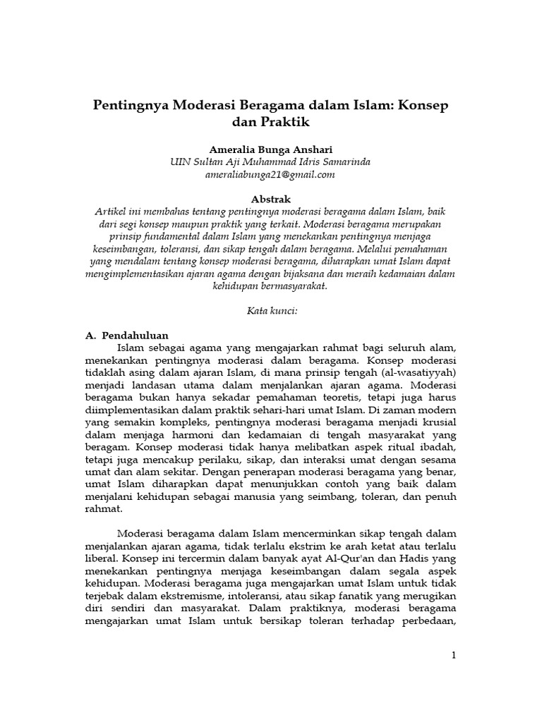 Moderasi Beragama dalam Islam | PDF | Agama & Spiritualitas