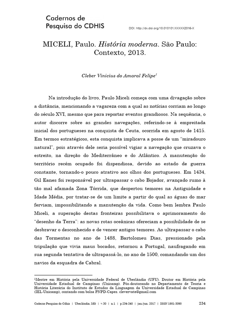 Resenha de MICELI Paulo Historia Moderna | PDF | Era dos Descobrimentos ...