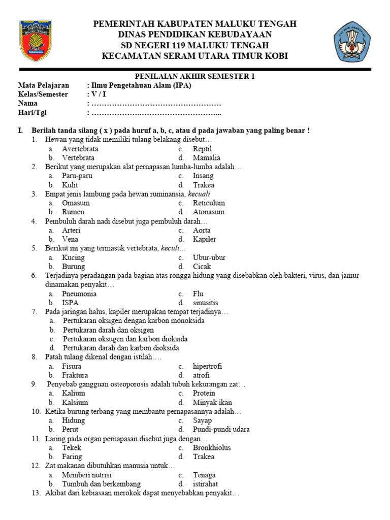 S.U Ipa Kelas 5 S.1 | PDF