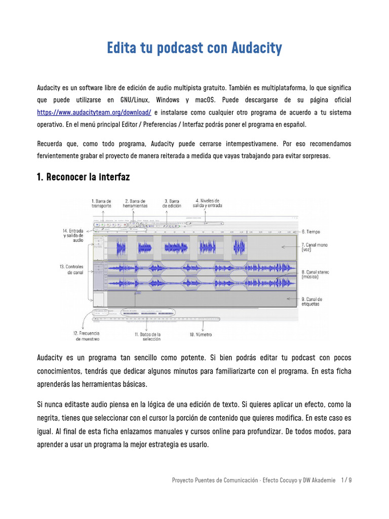 Ficha 01 Audacity 1 | PDF | Ventana (informática) | Programa de computadora