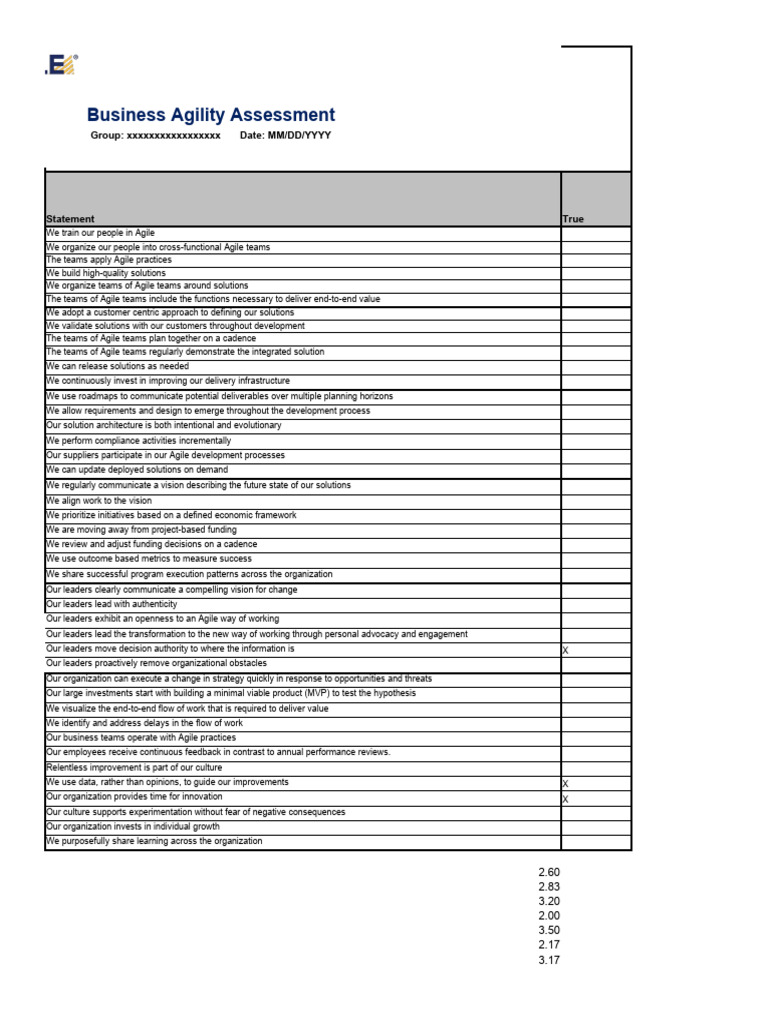 Business Agility Assessmentv2New - EN | PDF | Agile Software ...