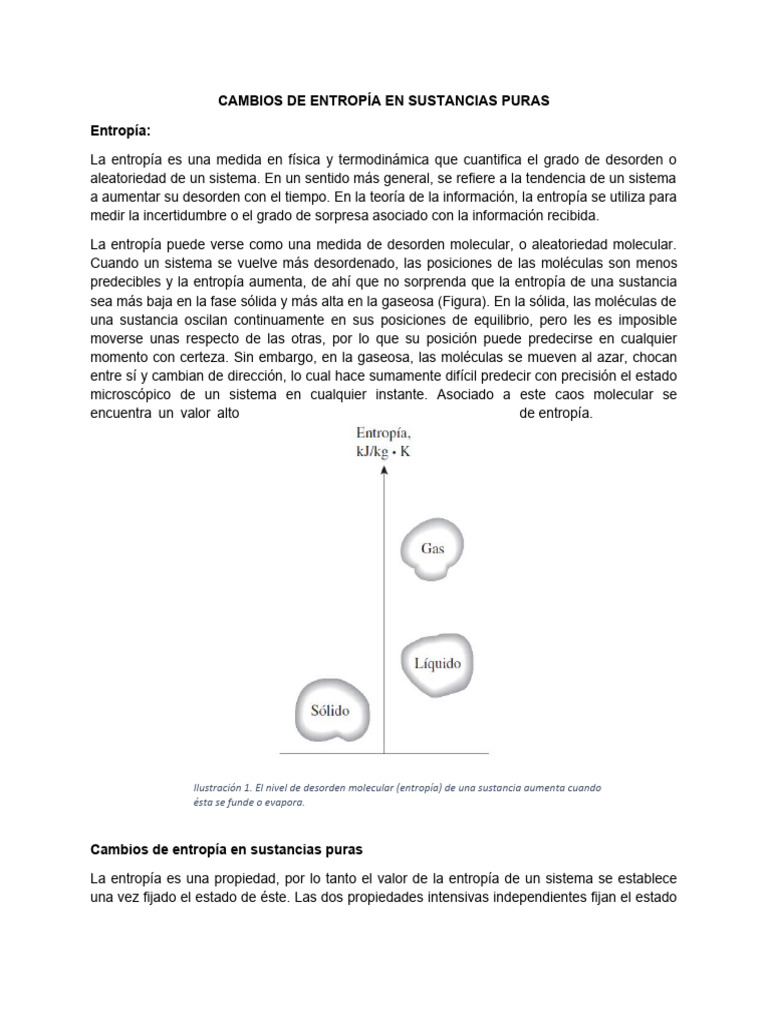 Cambios de Entropía en Sustancias Puras | PDF | Entropía | Temperatura