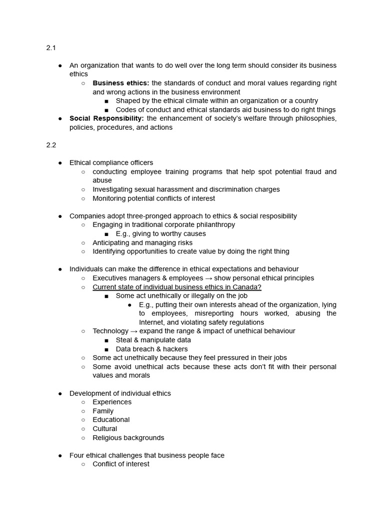 RSM100 Chapter 2 | PDF | Corporate Social Responsibility | Business Ethics