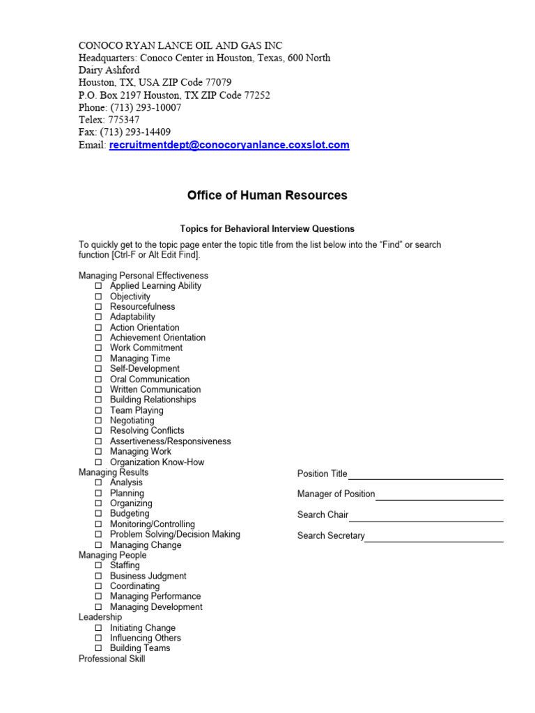 HR Behavioral Interview Question 2 | PDF | Communication | Leadership HR Behavioral Interview Question 2 | PDF | Communication | Leadership