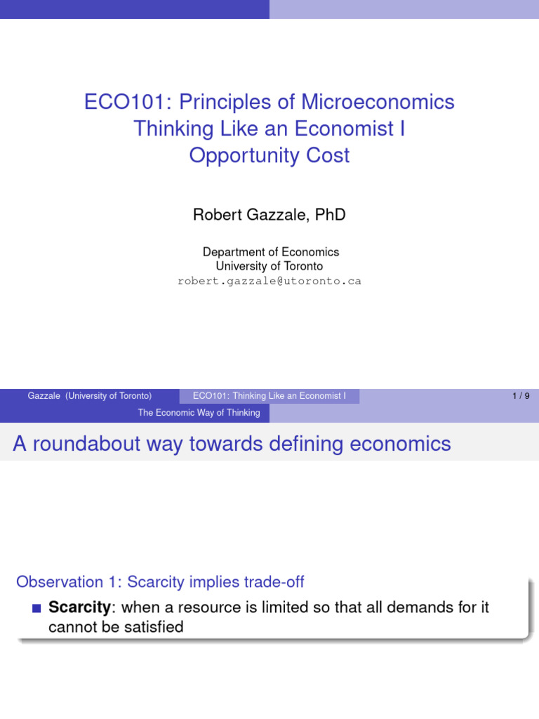 ECO101Deck OC Handout | PDF | Economics | Opportunity Cost