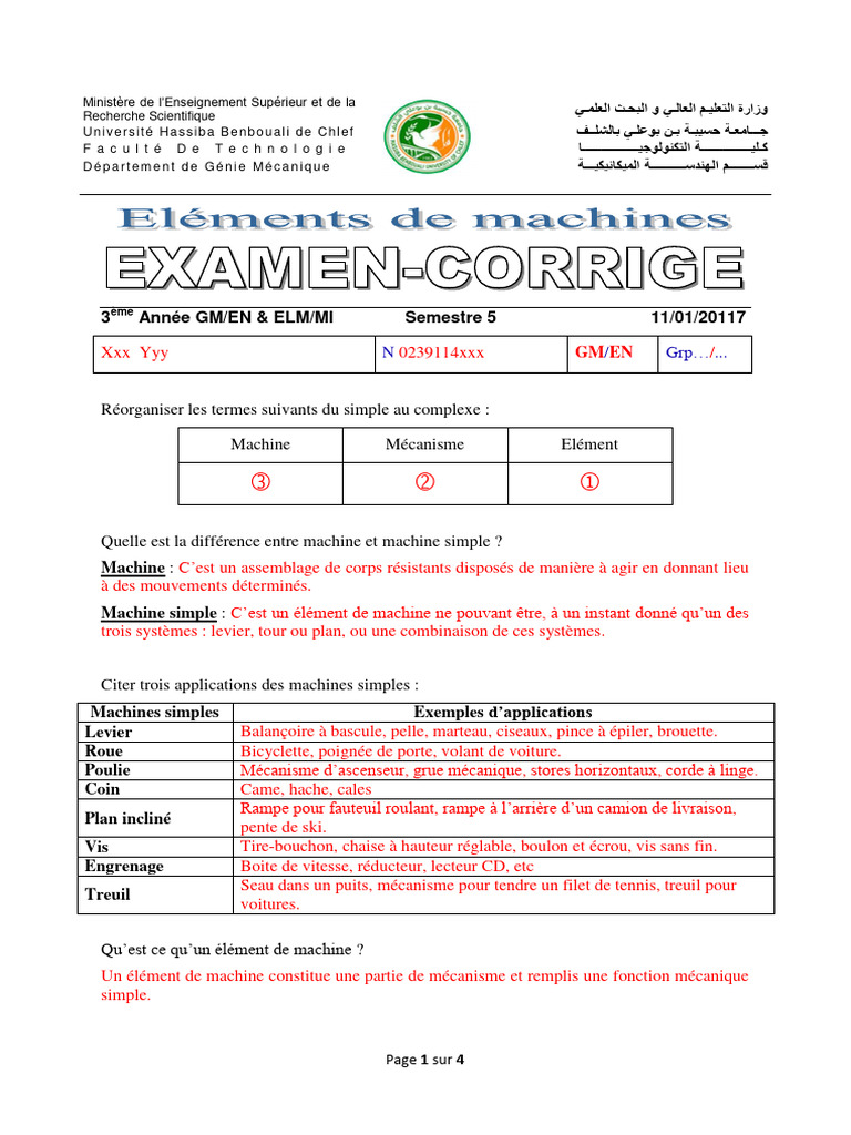 Exercices sur les machines simples | PDF | Soudage | Construction
