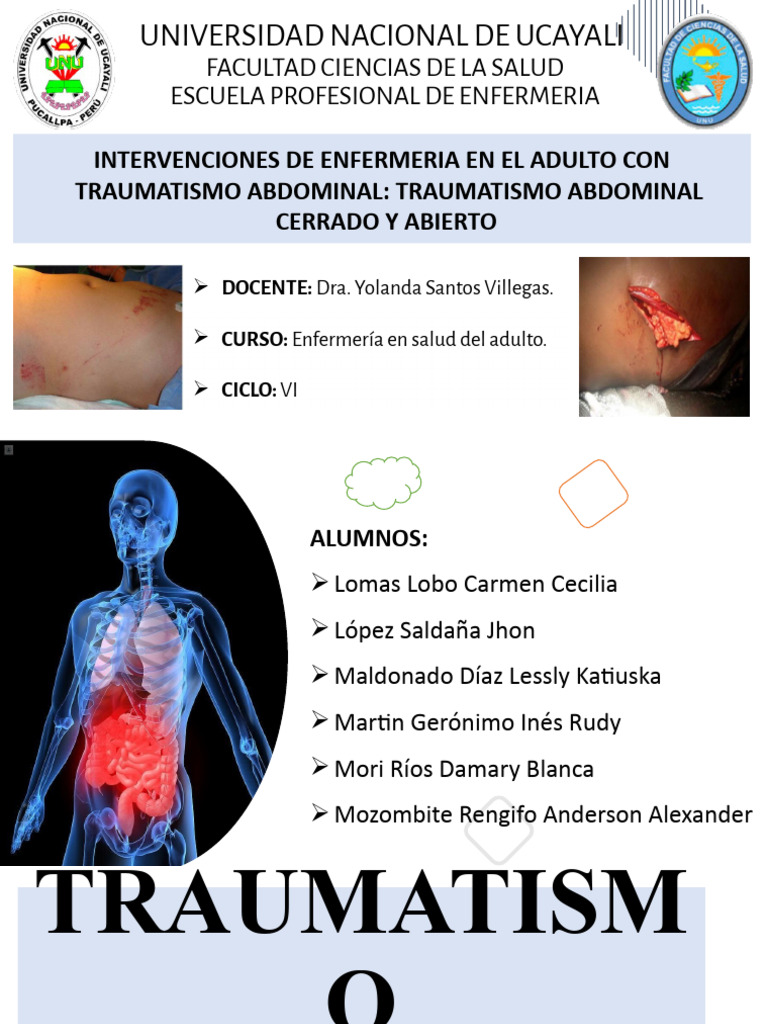 Grupo 4 Traumatismo Abdominal Okm | PDF | Especialidades Medicas | Enfermedades y trastornos