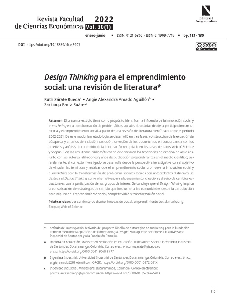 Design Thinking y Emprendimiento Social | PDF | Diseño | Marketing