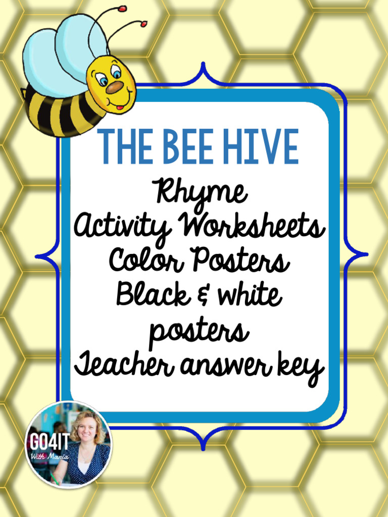 The Bee Hive: Rhyme Activity Worksheets Color Posters Black & White ...