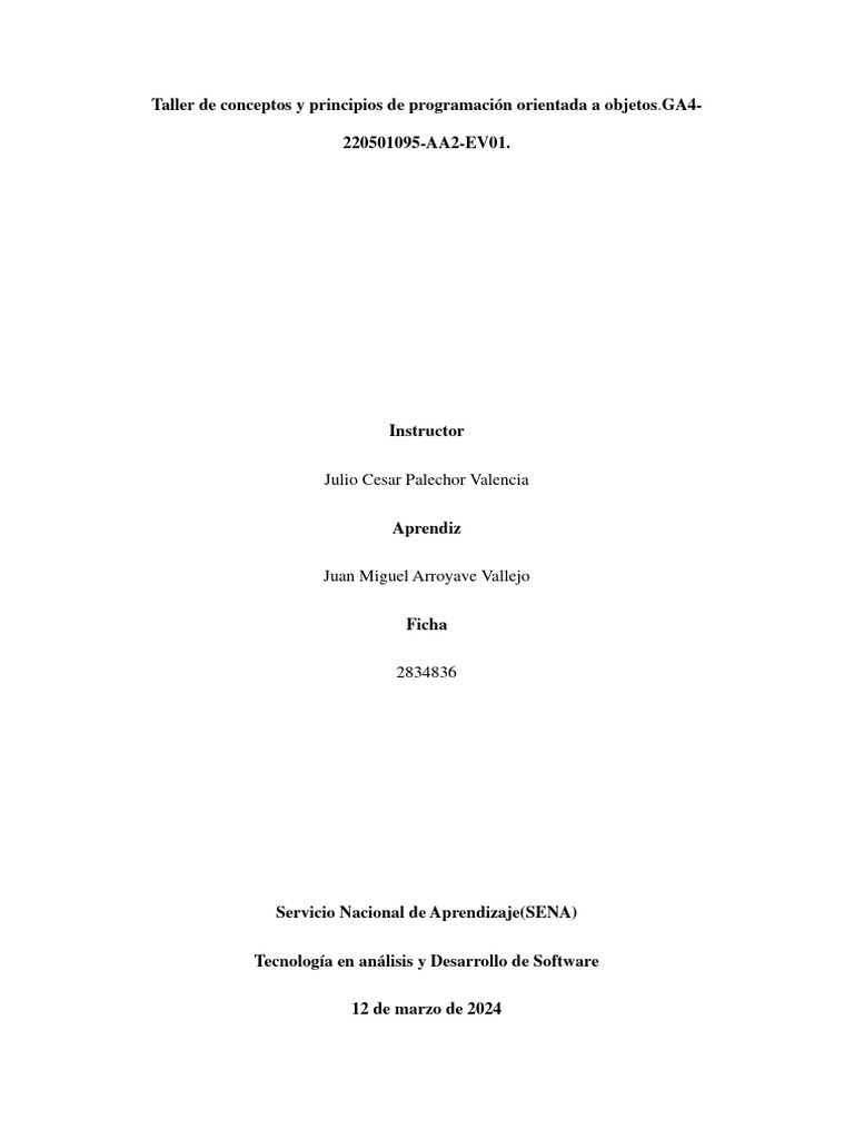 Glosario POO | PDF | Objeto (informática) | Programación orientada a ...