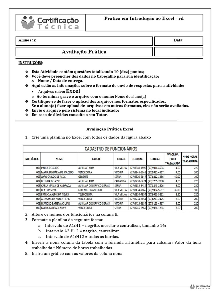 atividade pratica de excel (1) | PDF