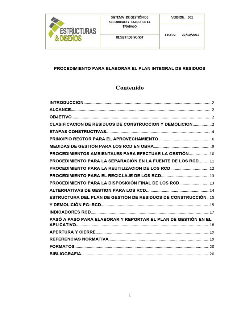 PLAN INTEGRAL DE RESIDUOS | PDF | Reciclaje | Residuos