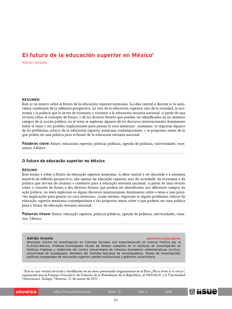 Futuro de la educación superior en México | PDF | Desigualdad social ...