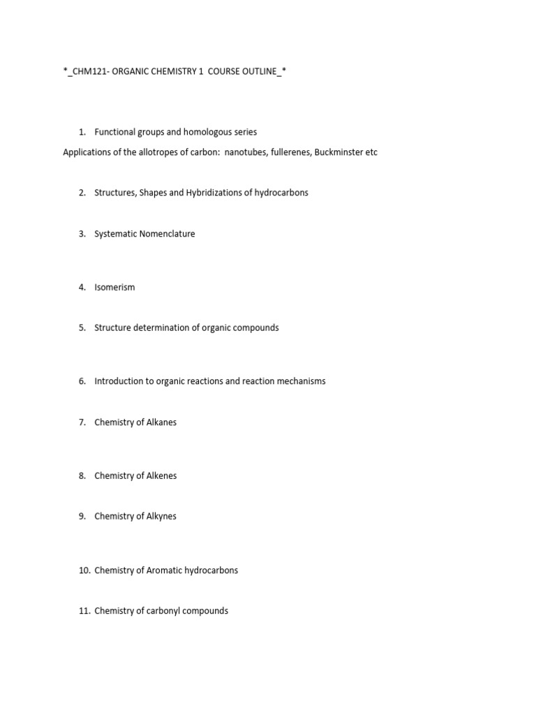 CHM 121, PHY 121 and MTH121 Course Outline-1 | PDF | Function ...