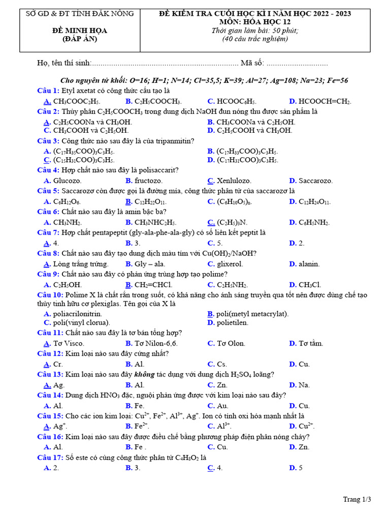 DEMINHHOA HOA12-Dapan | PDF