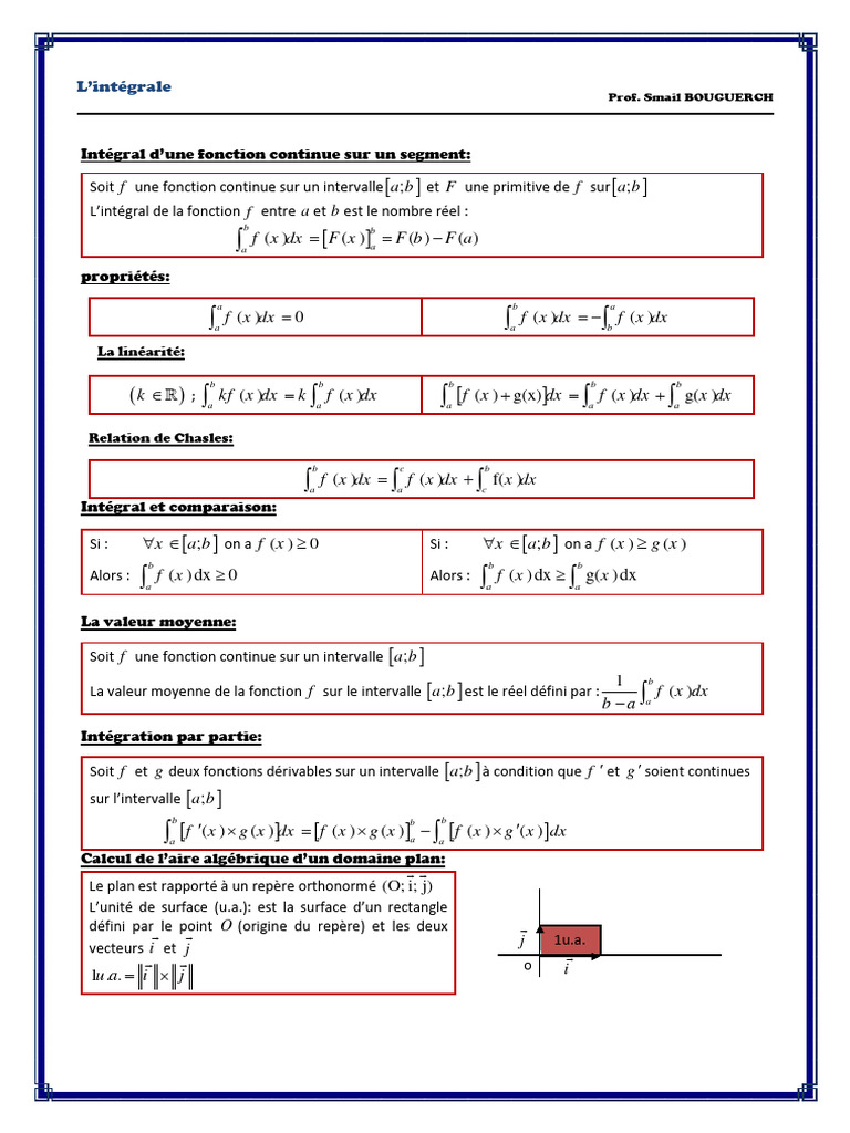 Cours sur le calcul intégral | PDF | Zone | Intégral
