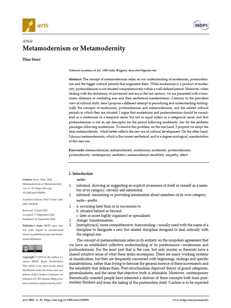 Metamodernism or Metamodernity | PDF | Irony | Concept