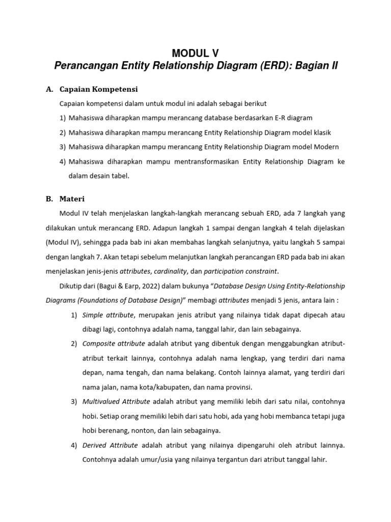 MODUL V - Perancangan ERD Bagian II | PDF