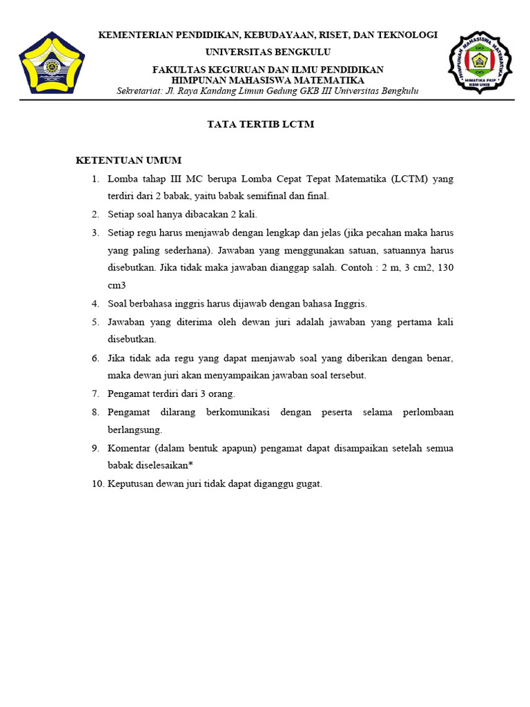 Tata Tertib LCTM | PDF