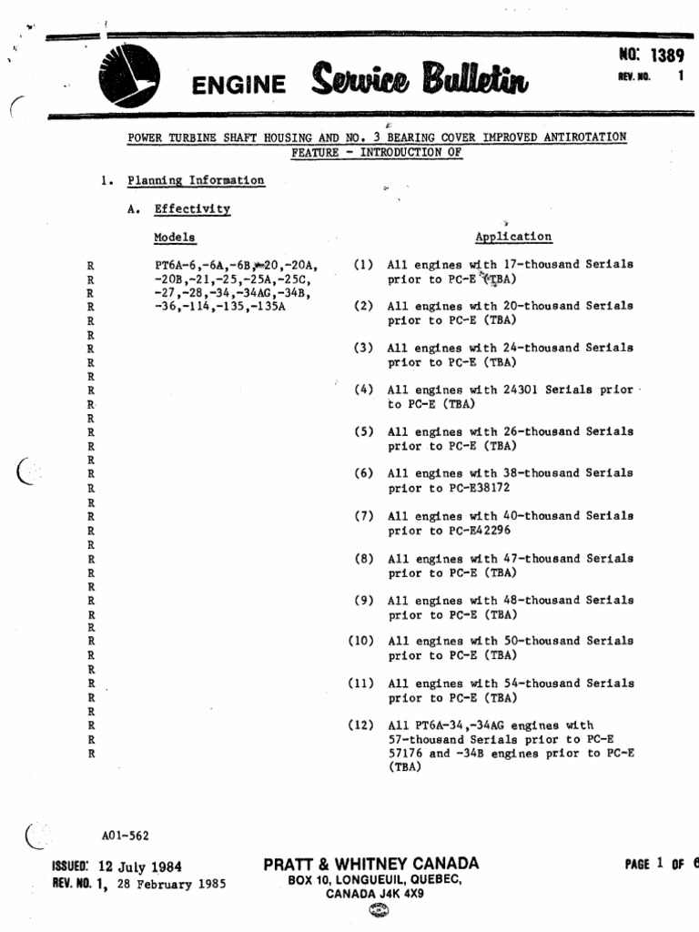 Engine Service Bulletin | PDF | Turbine | Engines