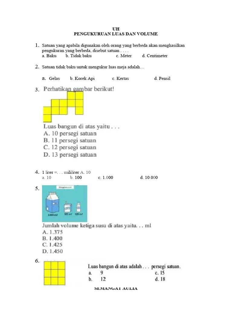 Pengukuran Luas dan Volume Satuan | PDF