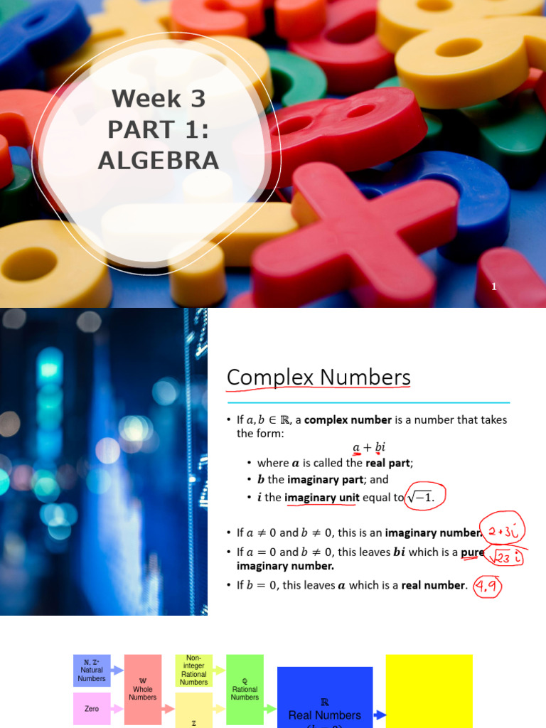 Complex Numbers and Equations in One Variable | PDF | Equations ...