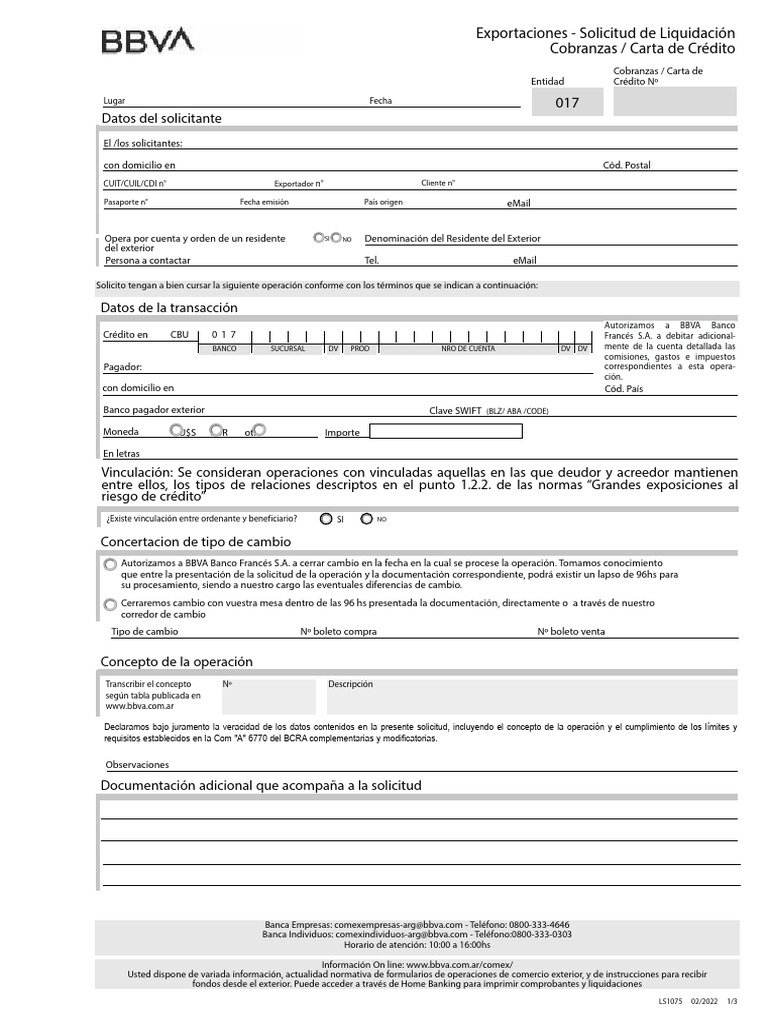 Carta de Credito Bbva | PDF | Bancos | Carta de crédito