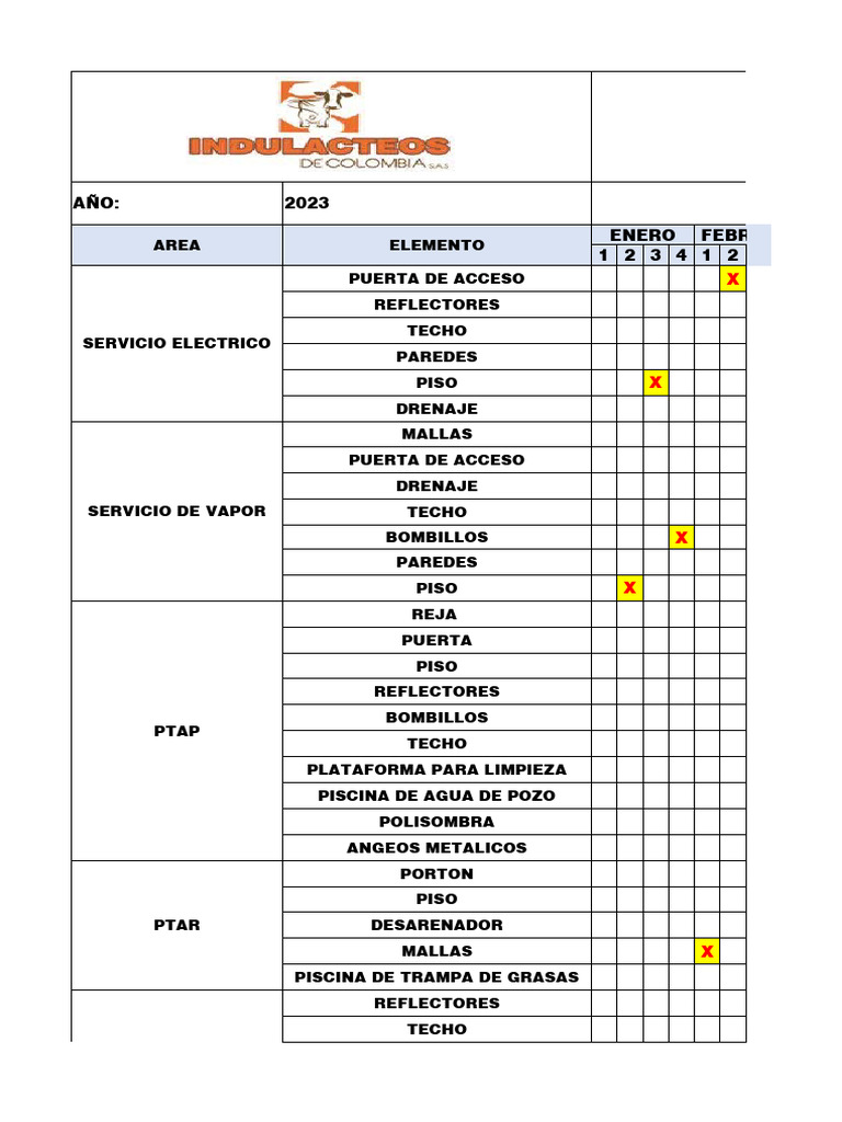 GM-FO-02 Cronograma Mantenimiento Locativo 2023 | PDF
