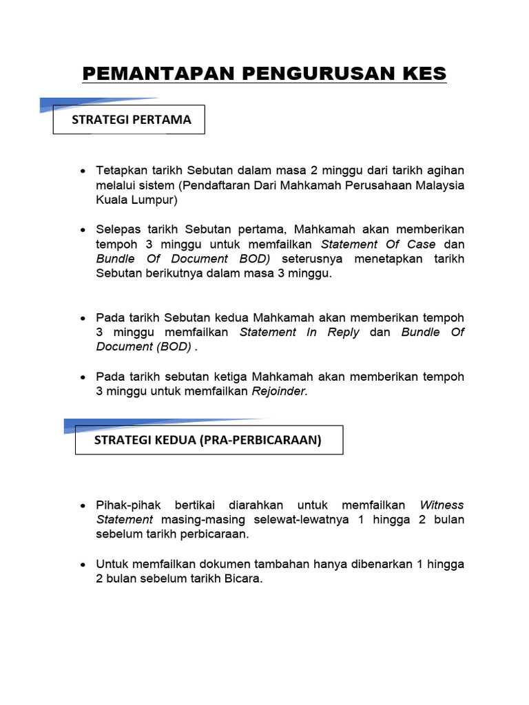 Strategi Pengurusan Kes Mahkamah Sivil | PDF | Bisnis | Ilmu Sosial