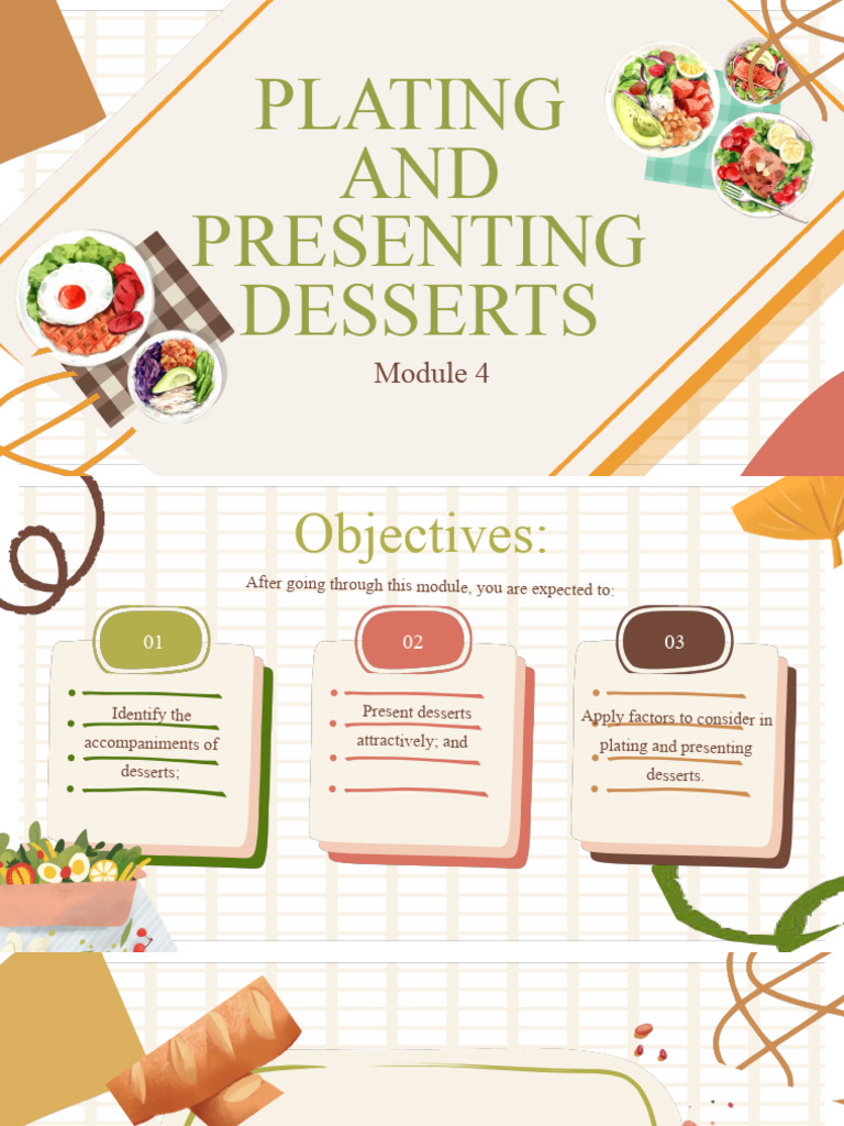 Dessert Plating & Presentation Guide | PDF | Custard | Desserts