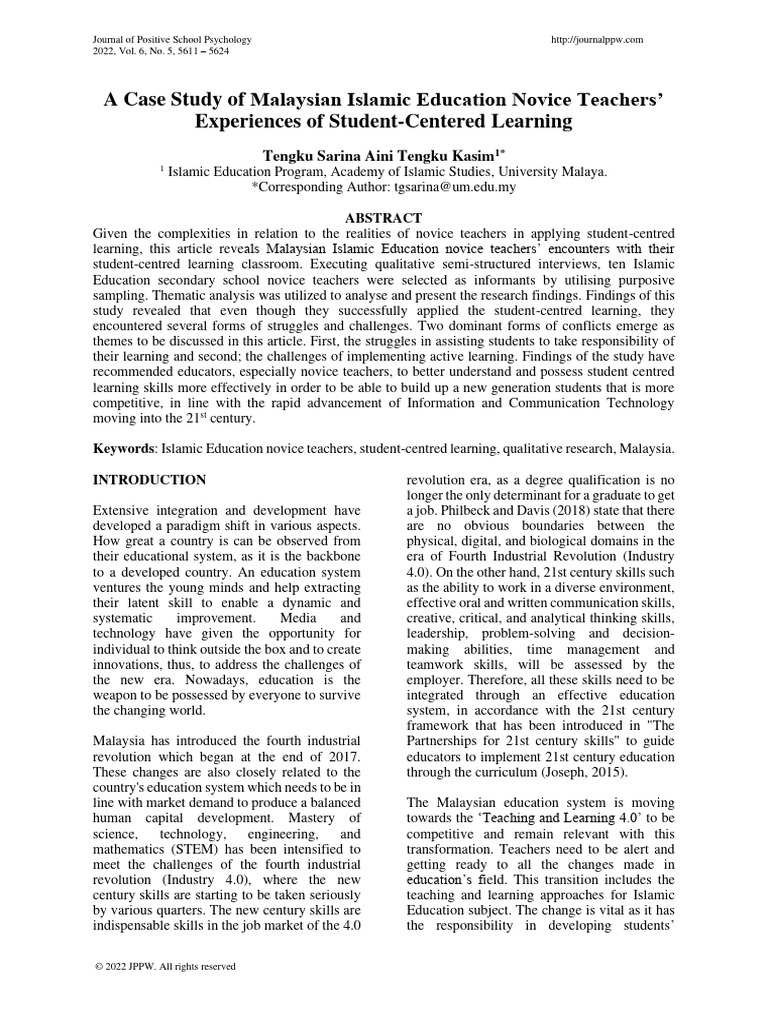 A Case Study of Malaysian Islamic Education Novice Teachers ... A Case Study of Malaysian Islamic Education Novice Teachers ...