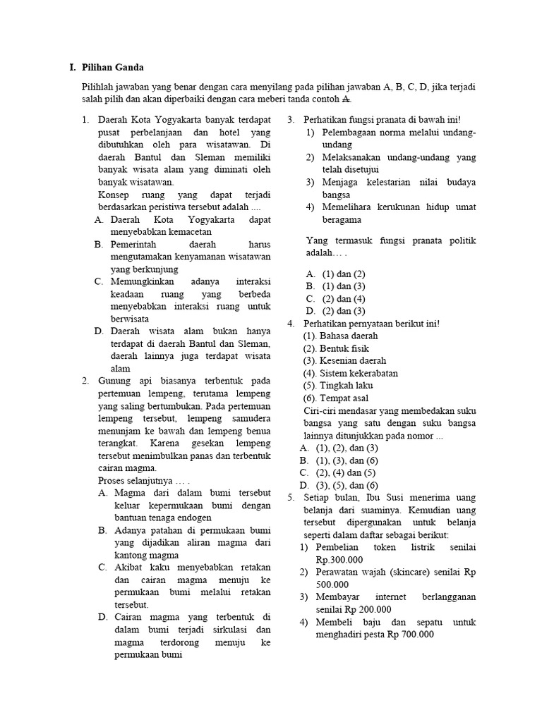 Soal US IPS 2024 | PDF