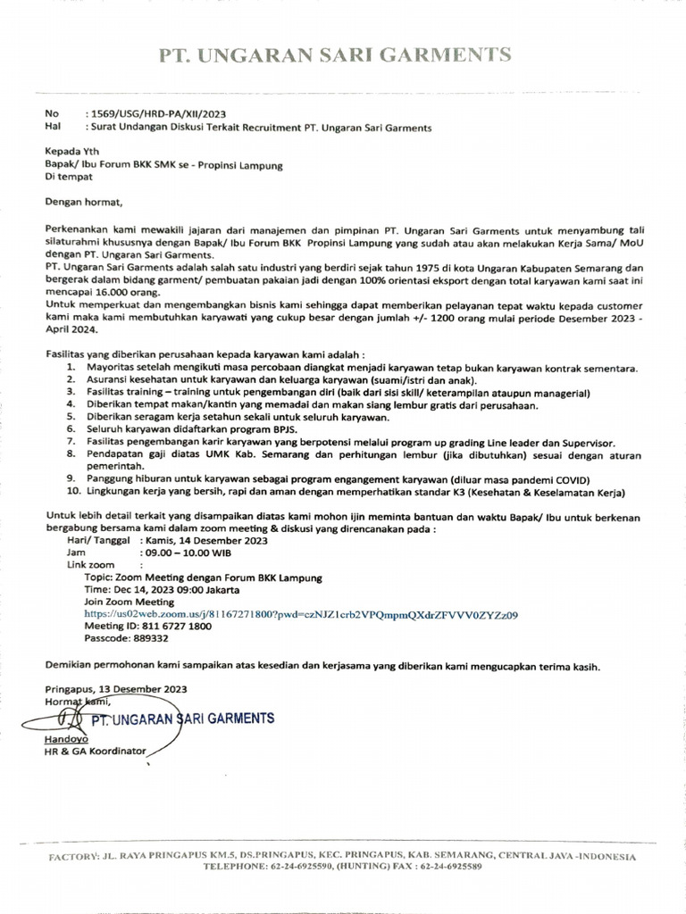 Surat Undangan Diskusi | PDF